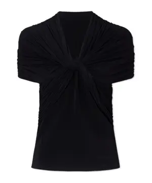 Tove Knot-front Top - Black