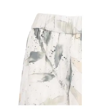 Peserico Leaf-print Palazzo Pants