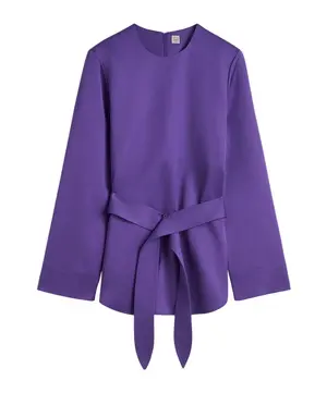 TOTEME Belted Satin Tunic - Violet