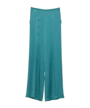 FORTE_FORTE Satin-finish Trousers - Green
