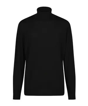 Canali Fine Knit Turtleneck Knitted Sweater - Black