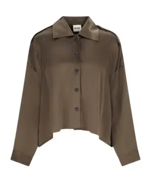 Khaite Long-sleeved Shirt With Lapel Collar - Brown