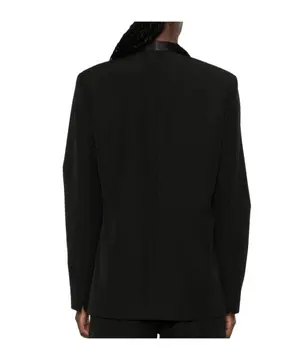 FORTE_FORTE Satin-trim Shawl-lapel Blazer