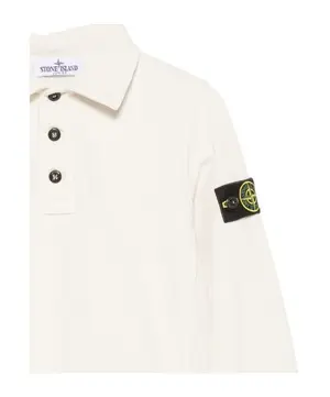 Stone Island Logo-patch Button-up Polo Shirt