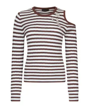 Liu Jo Striped Cut-out Sweater - Brown