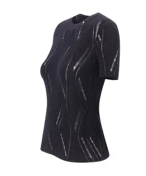 Liu Jo Cut-out Ribbed-knit T-shirt