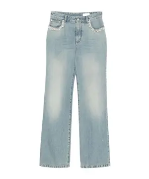 Alexander McQueen Straight-leg Embellished Jeans - Blue