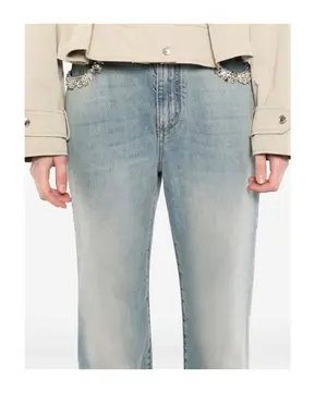 Alexander McQueen Straight-leg Embellished Jeans