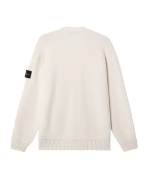 Stone Island V-neck Cardigan With Pockets - Ivory