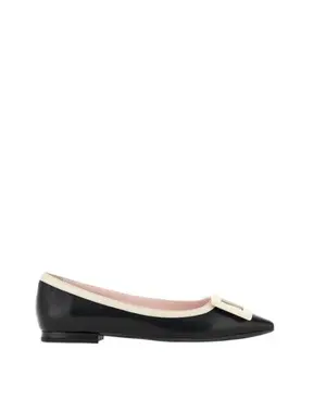 ROGER VIVIER Gommettine Pointed Toe Ballerinas - Black