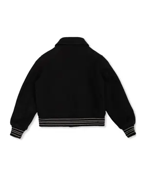 Amiri Long Sleeve Jacket With Embroidered Logo And Ribbed Trims
