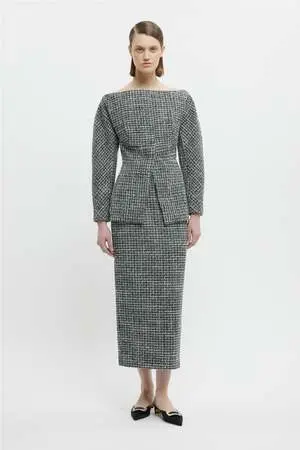 EMILIA WICKSTEAD Holden Top In Boucle Tweed