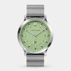 Lilienthal Berlin Huxley Ii Stainless Steel Mesh Watch - Green