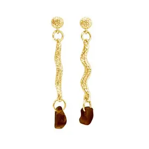 GLASSTYK Kokosbølge Store Earrings - Brown