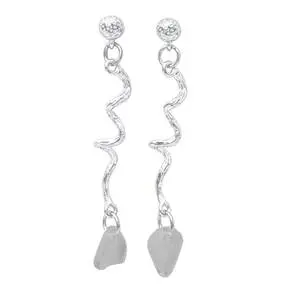 GLASSTYK Skum Swirl Earrings - White