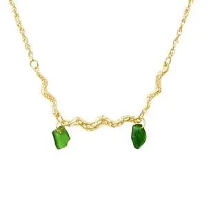 GLASSTYK Palmebølge Necklace - Green