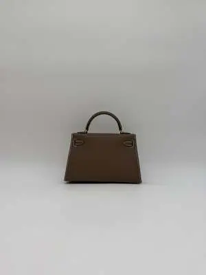 Hermès Mini Kelly Etoupe Epsom Gold Hardware