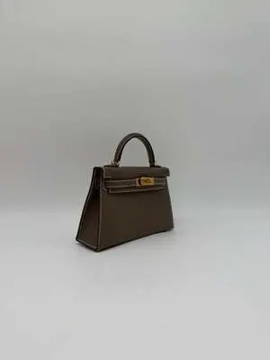 Hermès Mini Kelly Etoupe Epsom Gold Hardware