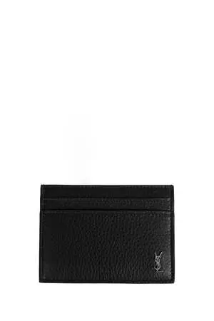 Saint Laurent Tiny Cassandre Card Case - Black