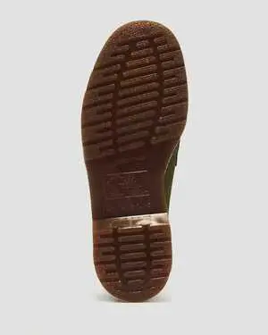Dr. Martens Repello Calf Suede Moc Toe Penny Loafers - Green