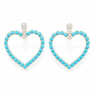 THE PINK REEF Big Love Rhinestone Earring - Blue