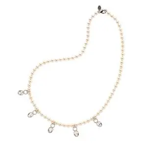 EMMA HOLLAND JEWELLERY White / Silver Pearl Necklace Crystal Droplet Necklace - White/silver