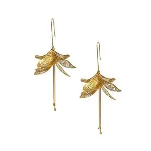 JAREDJAMIN Leilani Filigree Floral Statement Earrings - Gold