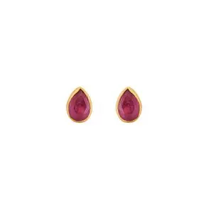 OPIUM JEWELS Ruby Teardrop Stud Earrings