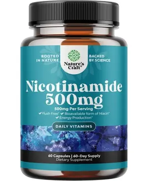 NATURE'S CRAFT Vitamin B3 Niacinamide 500mg Capsules - No Color