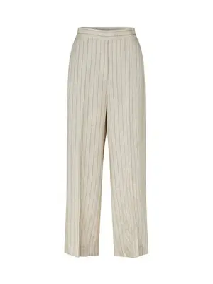 MASAI COPENHAGEN Mapippie Linen-blend Pinstripe Trousers