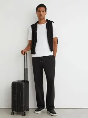 REISS Form Premium Interlock Straight-leg Joggers - Black
