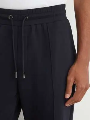 REISS Form Sueded Interlock Jersey Straight-leg Joggers - Navy