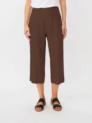 MASAI COPENHAGEN Mapallas Linen Cropped Trousers - Sh. Chocolate