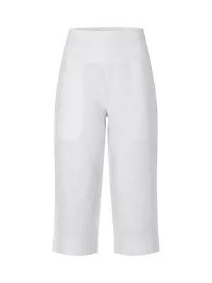 MASAI COPENHAGEN Linen Cropped Trousers With Smocked Waistband - White
