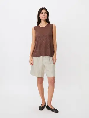 MASAI COPENHAGEN Pinstripe Linen-blend Wide-leg Shorts