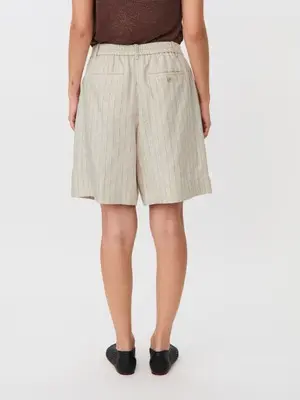 MASAI COPENHAGEN Pinstripe Linen-blend Wide-leg Shorts