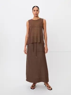 MASAI COPENHAGEN Mafarilynn Round Neck Knit Top - Sh. Chocolate