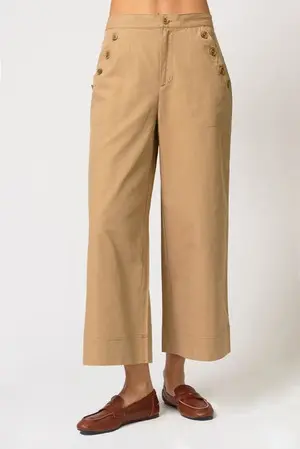 Central Park West Dean Straight Leg Button Pant