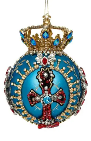 MARK ROBERTS Crown Jewels Ornament - Teal