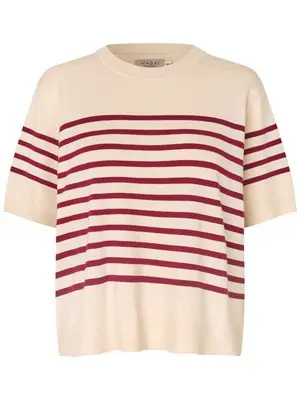 MASAI COPENHAGEN Striped Short Sleeve Knit Top