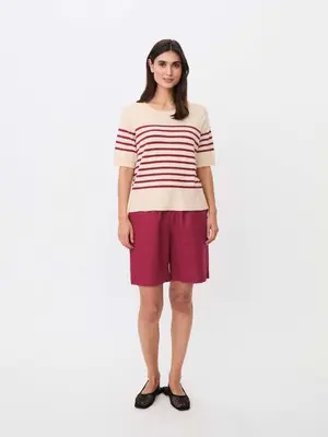 MASAI COPENHAGEN Striped Short Sleeve Knit Top