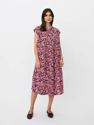 MASAI COPENHAGEN Manylifa Floral Draped Shirt Dress - Beet Red
