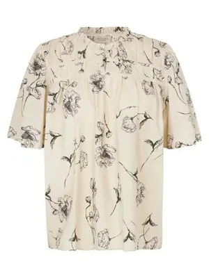 MASAI COPENHAGEN Floral Keyhole Blouse