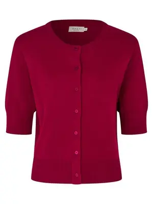 MASAI COPENHAGEN Half-sleeve Knitted Cardigan - Beet Red
