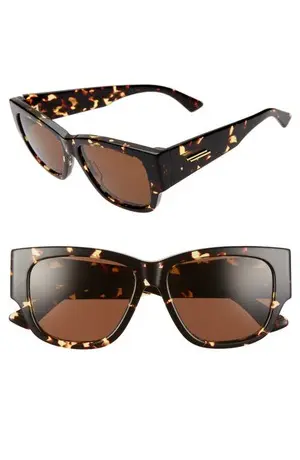 Bottega Veneta 55mm Cateye Sunglasses - Havana/brown