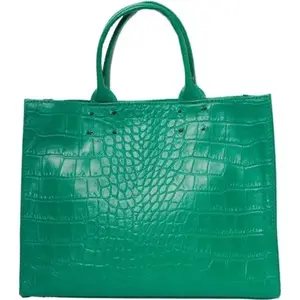 SARAH STEWART Adele Croc Handbag - Emerald Marine Croc