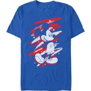 MICKEY & FRIENDS Classic Pose And Scribbles T Shirt - Royal Blue