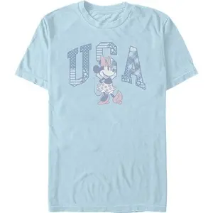 MINNIE MOUSE American Sweetheart Pose Short Sleeve Graphic T-shirt - Light Blue