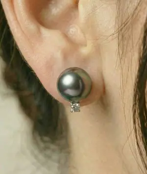 The Pearl Source Tahitian South Sea Pearl & Diamond Sasha Earrings