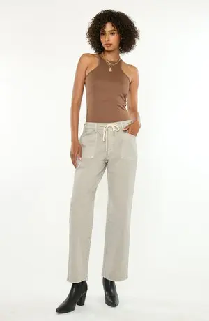 KANCAN Lola Low Slung Baggy Jeans - Gray